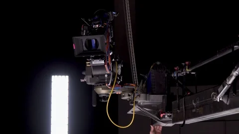 Large professional camera rig lifted up ... | Stock Video | Pond5