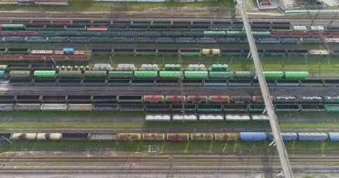 large railway interchange with freight t... | Stock Video | Pond5