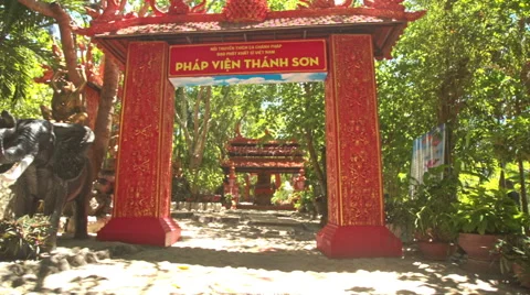 Large Red Traditional Buddhist Temple Ga... | Stock Video | Pond5