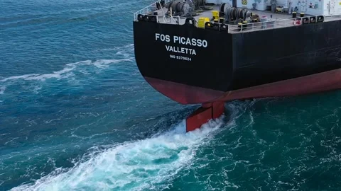 Large rudder of a tanker ship maneuverin... | Stock Video | Pond5