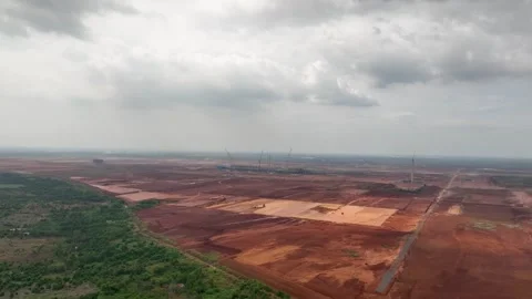 Large-scale aerial view of a new airport... | Stock Video | Pond5