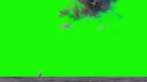 Large Scale Explosion compared to human ... | Stock Video | Pond5