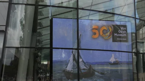 Large screen displays vincent Van Gogh's... | Stock Video | Pond5