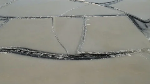 Large sections of ice sheets over water ... | Stock Video | Pond5