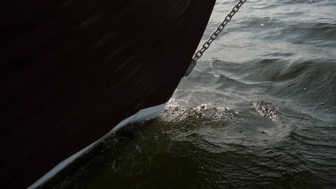 A large ship moving in sea waters with i... | Stock Video | Pond5