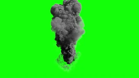 Large Smoke Volcano Explosion on green b... | Stock Video | Pond5