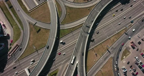 Large traffic intersection (crossroad), ... | Stock Video | Pond5