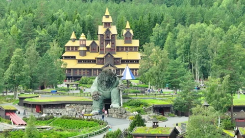 Large troll by fairytale castle by Hunde... | Stock Video | Pond5