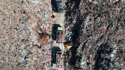 Large Waste Dump and Trash Truck with Ga... | Stock Video | Pond5