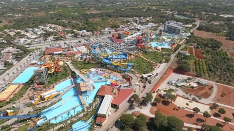 Large wave pools and slides winding wrap... | Stock Video | Pond5