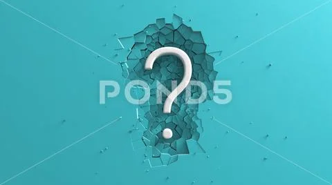 Large White Question mark minimalist animation with impact effect on ...