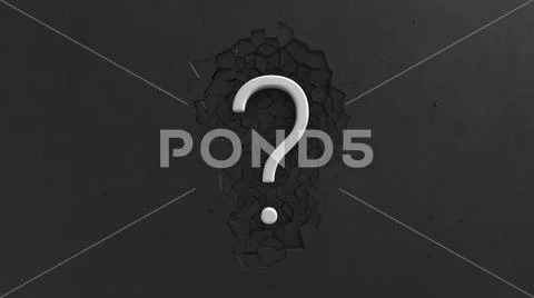 Large White Question mark minimalist animation with impact effect on ...