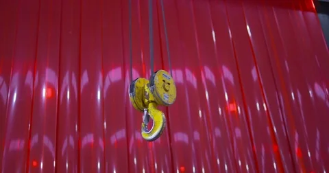 Large yellow gantry winch hook overhead ... | Stock Video | Pond5