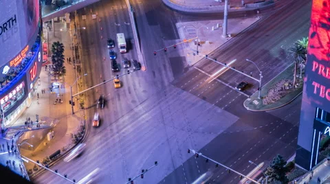 Las Vegas Strip Intersection | Stock Video | Pond5