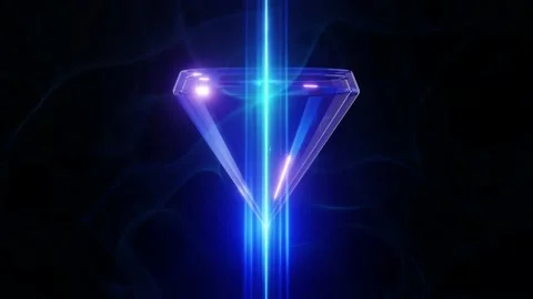 Laser beam passing through diamond . 3d ... | Stock Video | Pond5