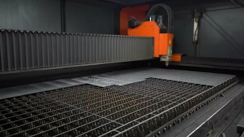 Laser cut, industry. CNC laser cutting m... | Stock Video | Pond5