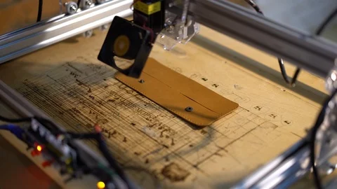 Laser engraving machine work. 4K. Laser ... | Stock Video | Pond5