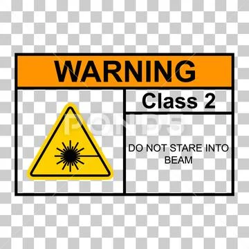 Laser radiation danger class 2 label icon, safety information symbol ...