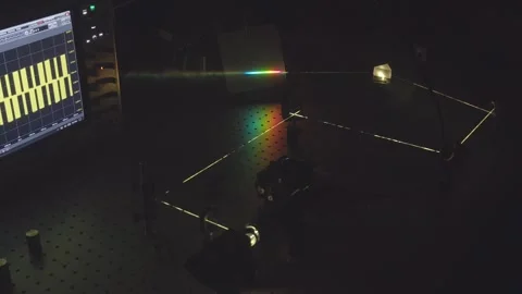 Laser setup on the laboratory table show... | Stock Video | Pond5