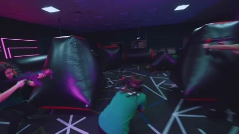 Laser tag, the process of people playing... | Stock Video | Pond5