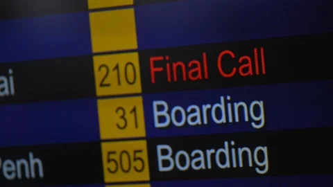 Final Call Flight Stock Footage ~ Royalty Free Stock Videos | Pond5