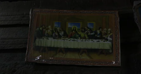 The Last Supper poster in a church, Amha... | Stock Video | Pond5