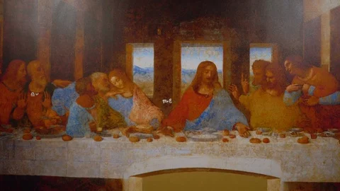 The Last Supper reproduction painting of... | Stock Video | Pond5