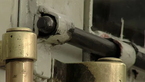 Latch and Lock on Old Prison Door in Arg... | Stock Video | Pond5