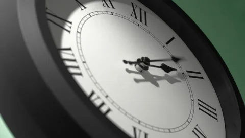Latin Clock Face on Light Green Wall in ... | Stock Video | Pond5