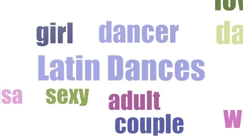 Latin Dances Tag Cloud Animated Isolated... | Stock Video | Pond5