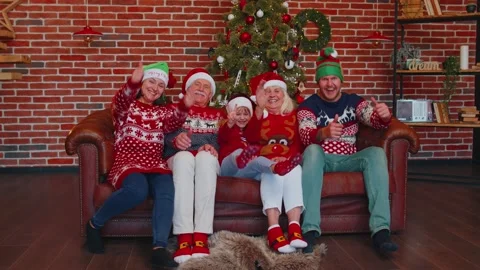 Laughing family waving hands hello, hi, ... | Stock Video | Pond5