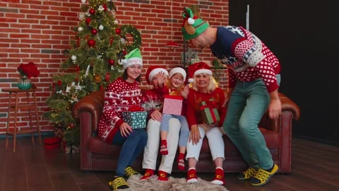 Laughing family waving hands hello, hi, ... | Stock Video | Pond5