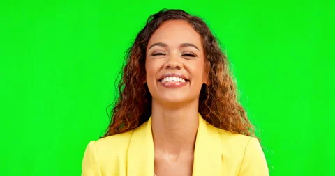 Laughing, green screen and face of a wom... | Stock Video | Pond5