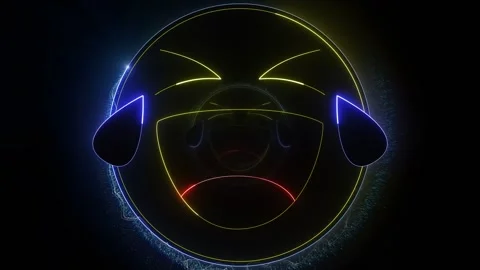 Laughing LOL Emoji Neon Background, Anim... | Stock Video | Pond5