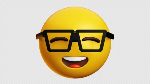 Laughing smart face with glasses and clo... | Stock Video | Pond5