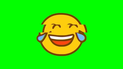 Laughing to tears emoticon glitch effect... | Stock Video | Pond5