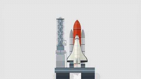 Launch of the spacecraft. Animation of t... | Stock Video | Pond5