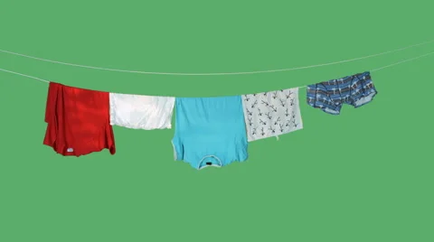 Laundry Drying on green screen | Stock Video | Pond5