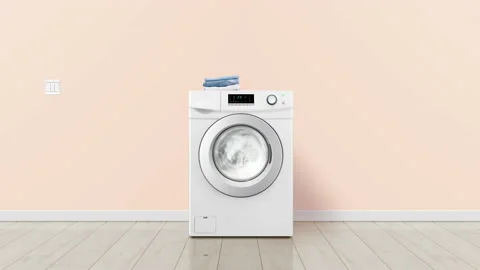 Laundry machine washing clothes. Pastel ... | Stock Video | Pond5
