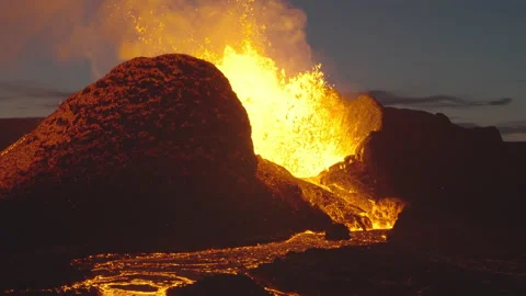 Lava Erupting From Fagradalsfjall Volcan... | Stock Video | Pond5