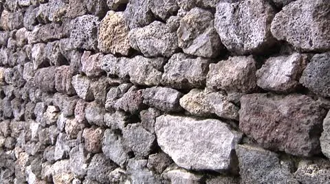 Lava Stone Wall on South Late of Volcano... | Stock Video | Pond5