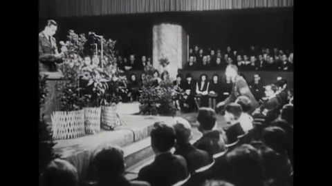 A lavish Nazi rally is shown and Himmler... | Stock Video | Pond5