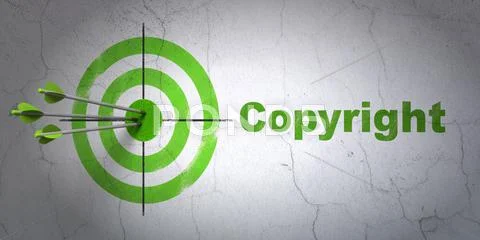 Law concept: target and Copyright on wall background: Graphic #62505585