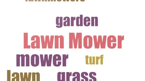 Lawn Mower Word Cloud Animated On White ... | Stock Video | Pond5