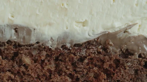 Layered birthday cake piece 4K sliding v... | Stock Video | Pond5