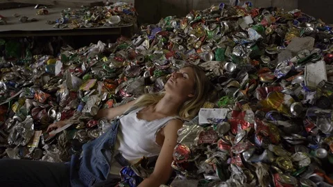 Laying down - Nature pollution activist ... | Stock Video | Pond5