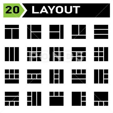 Layout icon set include layout, grid, dashboard, interface, user ...