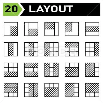Layout icon set include layout, grid, dashboard, interface, user ...