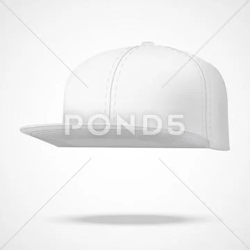 Layout of Male white rap cap. Vector illustration: Graphic #47801121