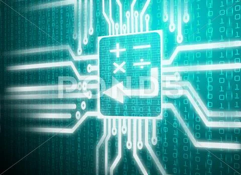 Lcd screen matrix circuit of calculator symbol: Graphic #33978021